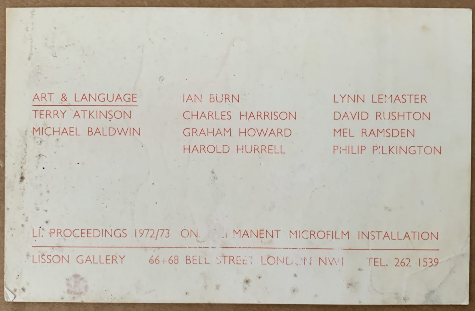 ART LANGUAGE: TERRY ATKINSON, MICHAEL BALDWIN, IAN BURN, CHARLES ...