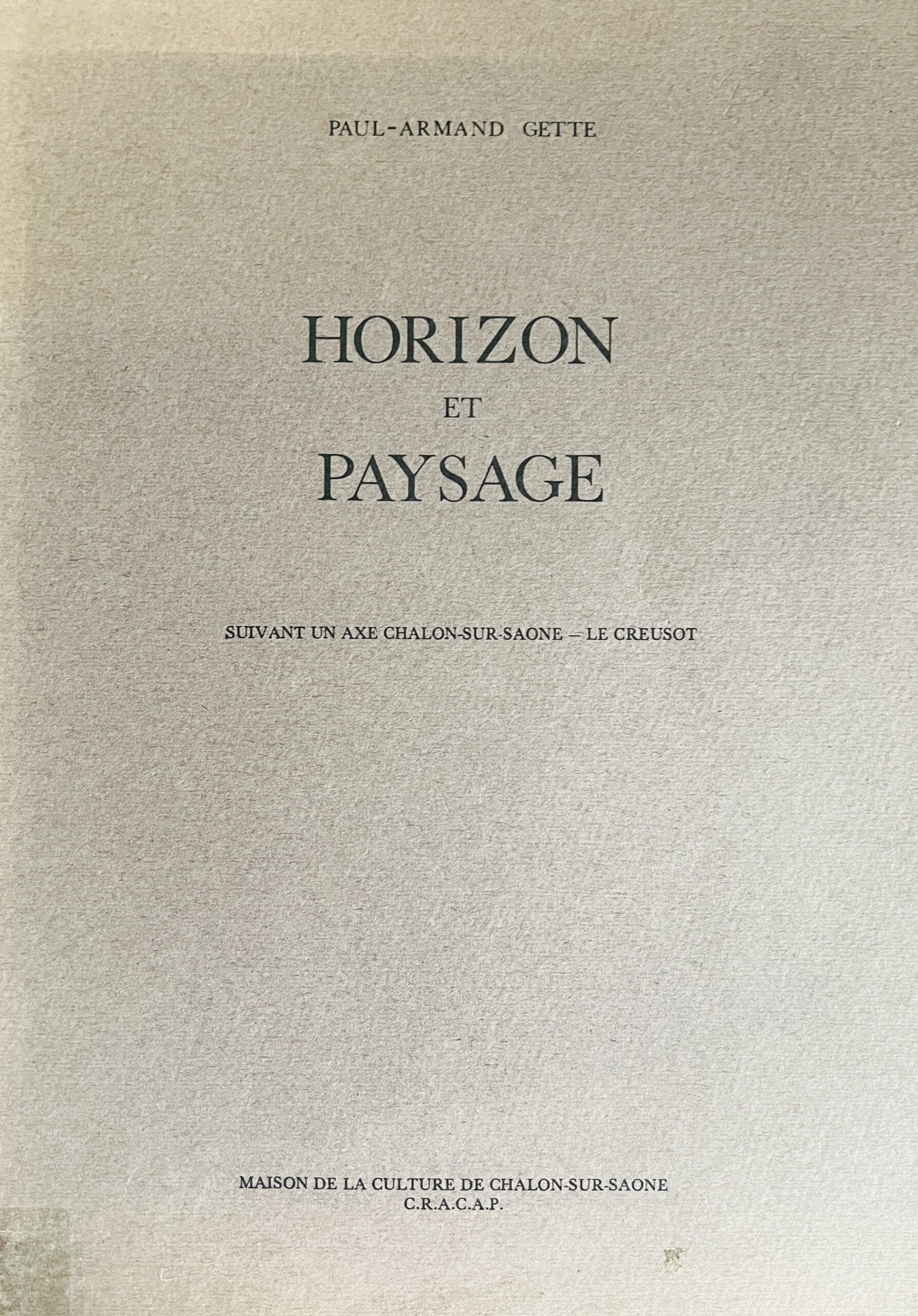 HORIZON ET PAYSAGE. 1976. - Unoriginal Sins